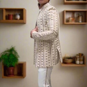 Men's Exclusive Golden Sequence Open Shrug Set | Wedding Designer Open ...