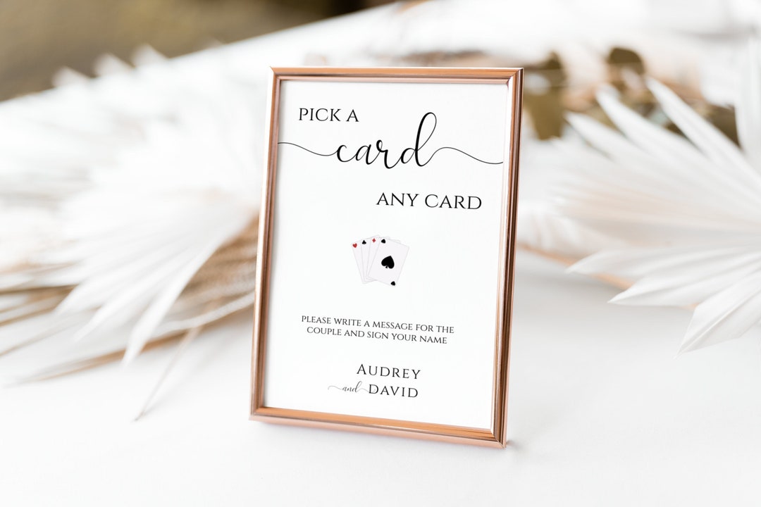 Playing Card Wedding Guest Book Sign Template, Playing Card Template ...