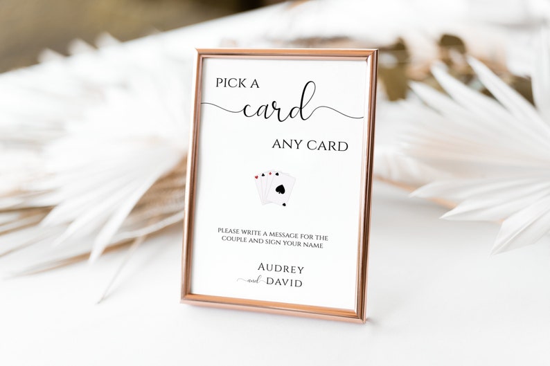 Playing Card Wedding Guest Book Sign Template, Playing Card Template ...