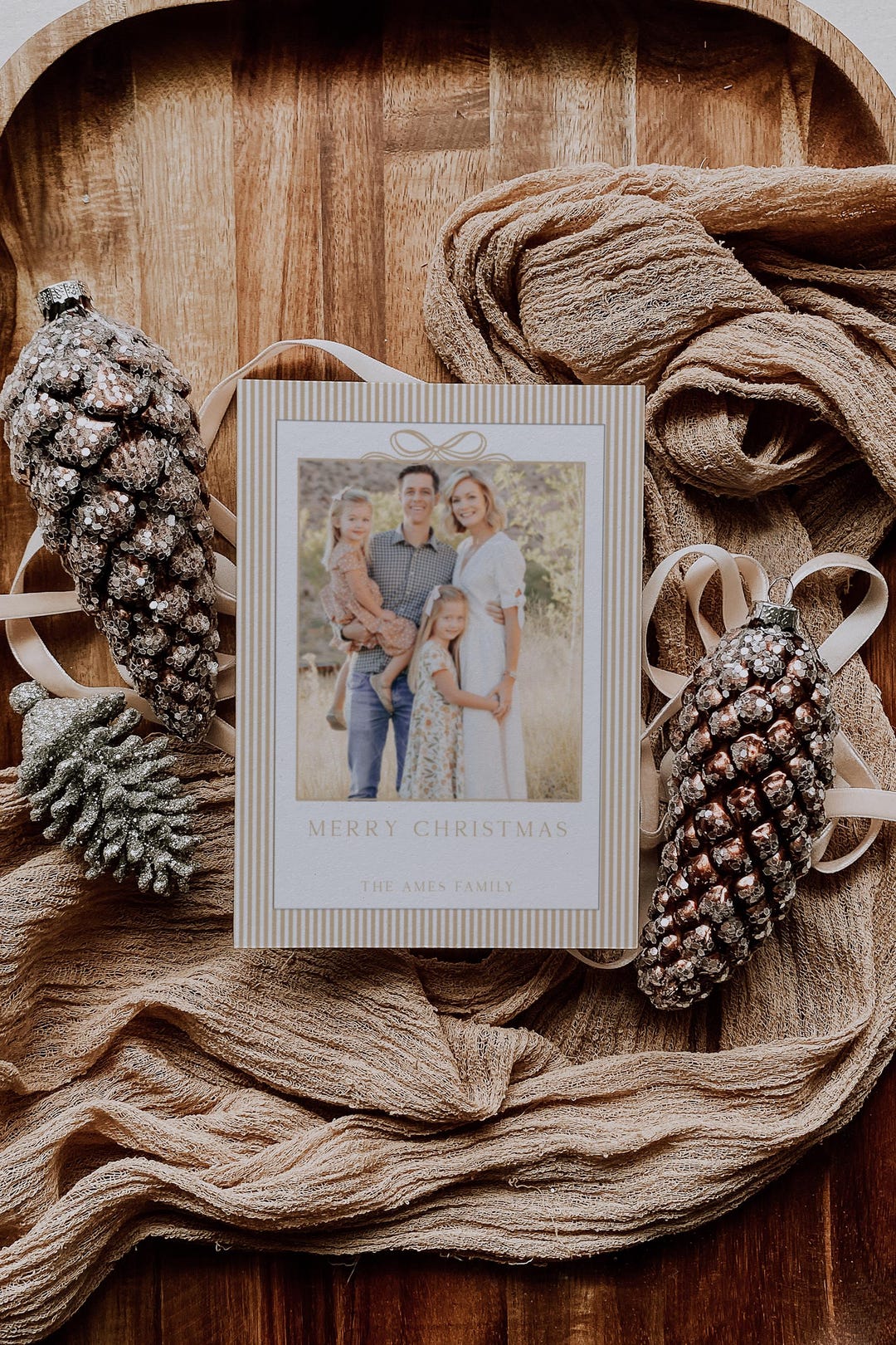 Old Money Classic Beige Christmas Card, Timeless Luxury Holiday Card ...