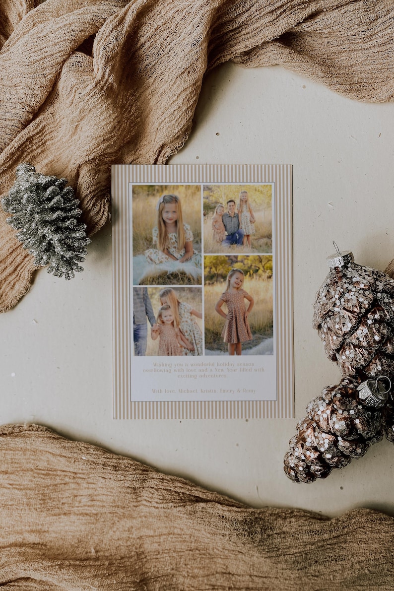 Old Money Classic Beige Christmas Card, Timeless Luxury Holiday Card ...