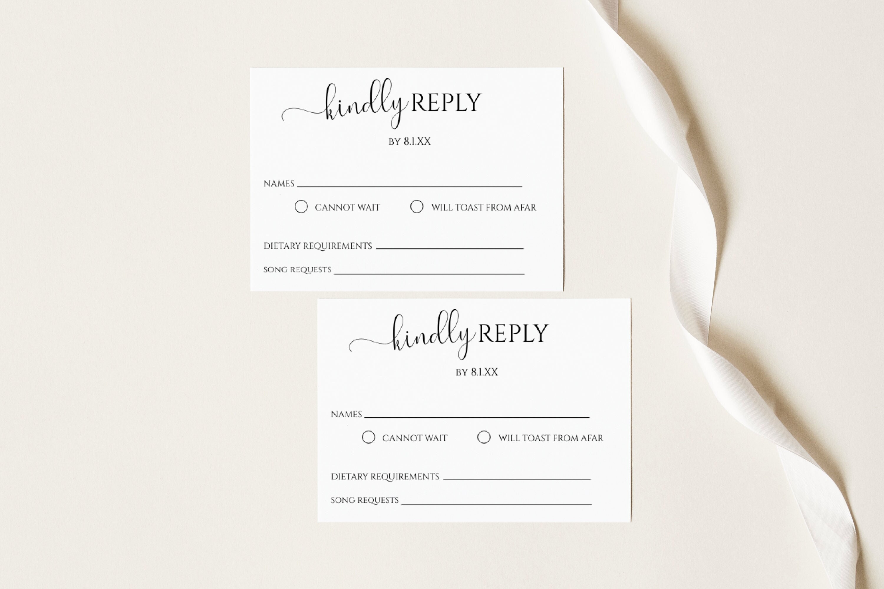 Rsvp Card Template With Song Request, Rsvp Card Dietary Requirements ...