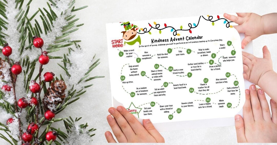 PRINTABLE Kindness Advent Calendar: 25 Days of Giving & Good Deeds - Etsy