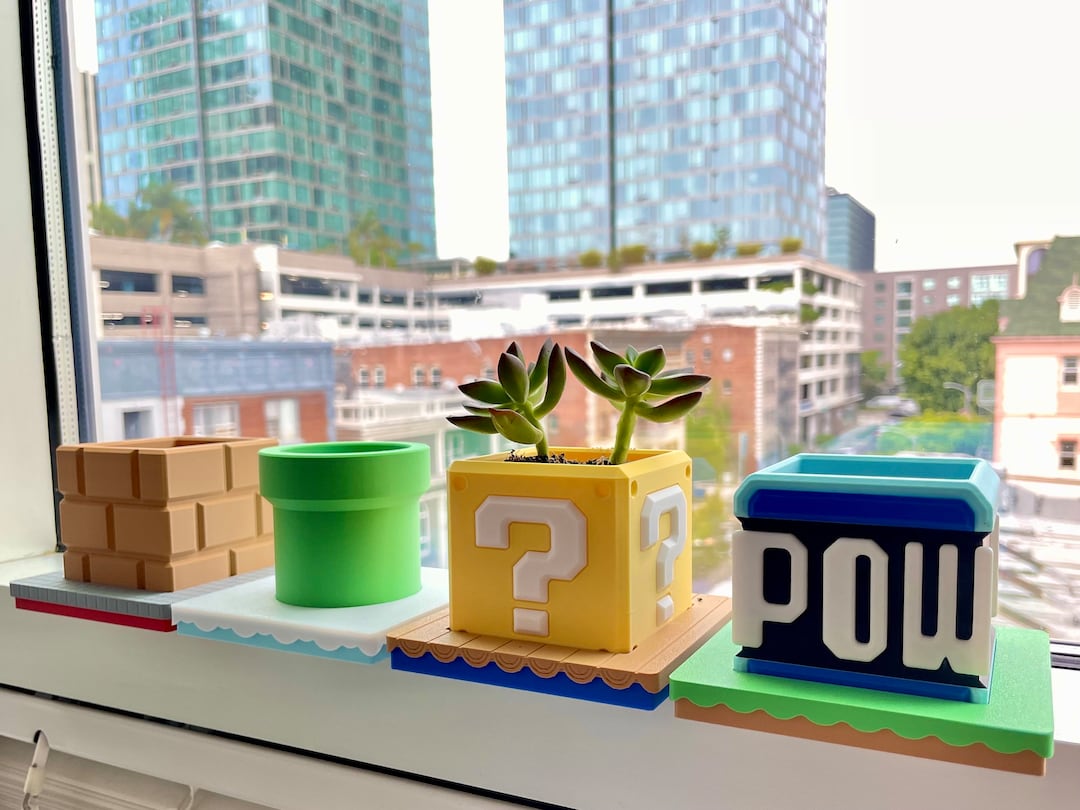 Super Mario PREMIUM Planters With World-specific Drip Trays - Etsy