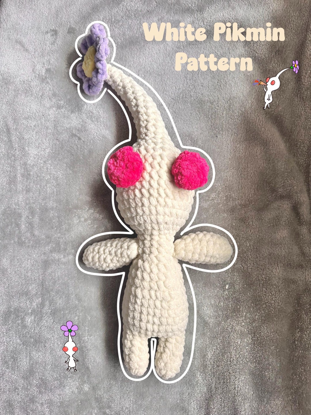 White Pikmin Crochet Plush Pattern - Etsy