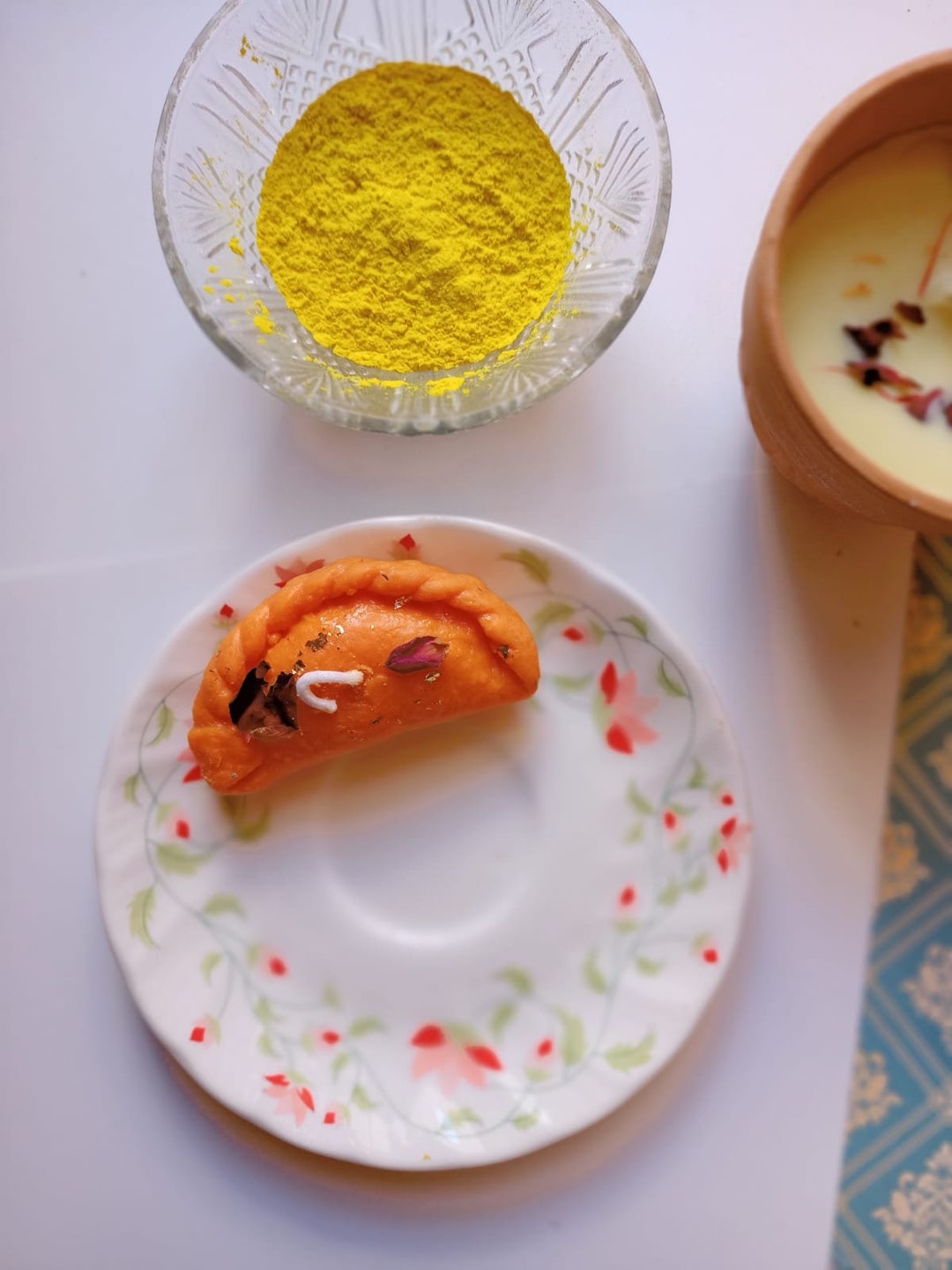 Box of 2 Hand Made Gujiya Candle for Home Decor and Gifting Festival ...