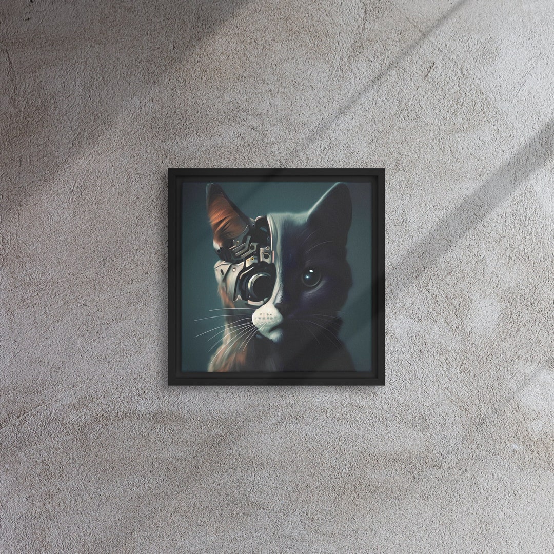 Robocat Futuristic Digital Art Print Robotic Cat Design - Etsy