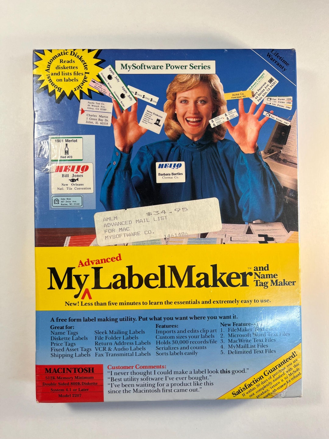 Vintage 90s Macintosh "my Advanced Label Maker" Software, Still Sealed ...