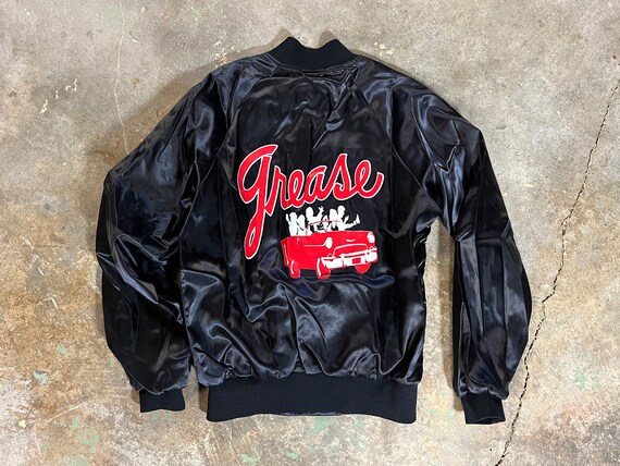 Incredible Rare Grease Satin Button Down Bomber Jacke… - Gem