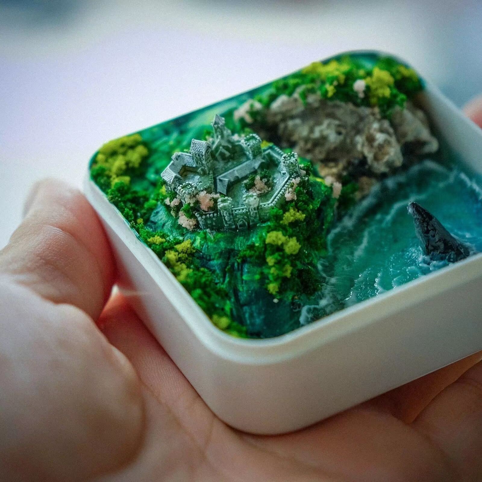 Miniature Lighthouse Island Landscape,cote D'azur,handmade Landscape ...