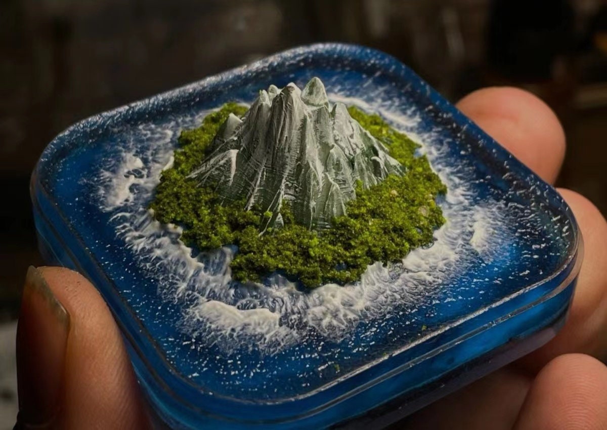 Miniature Volcano Landscape,sleeping Volcano, Handmade Landscape Box ...