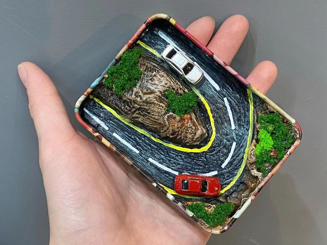 Racing-handmade Miniature Landscape Pocket Mini Iron Box Handmade Scent ...
