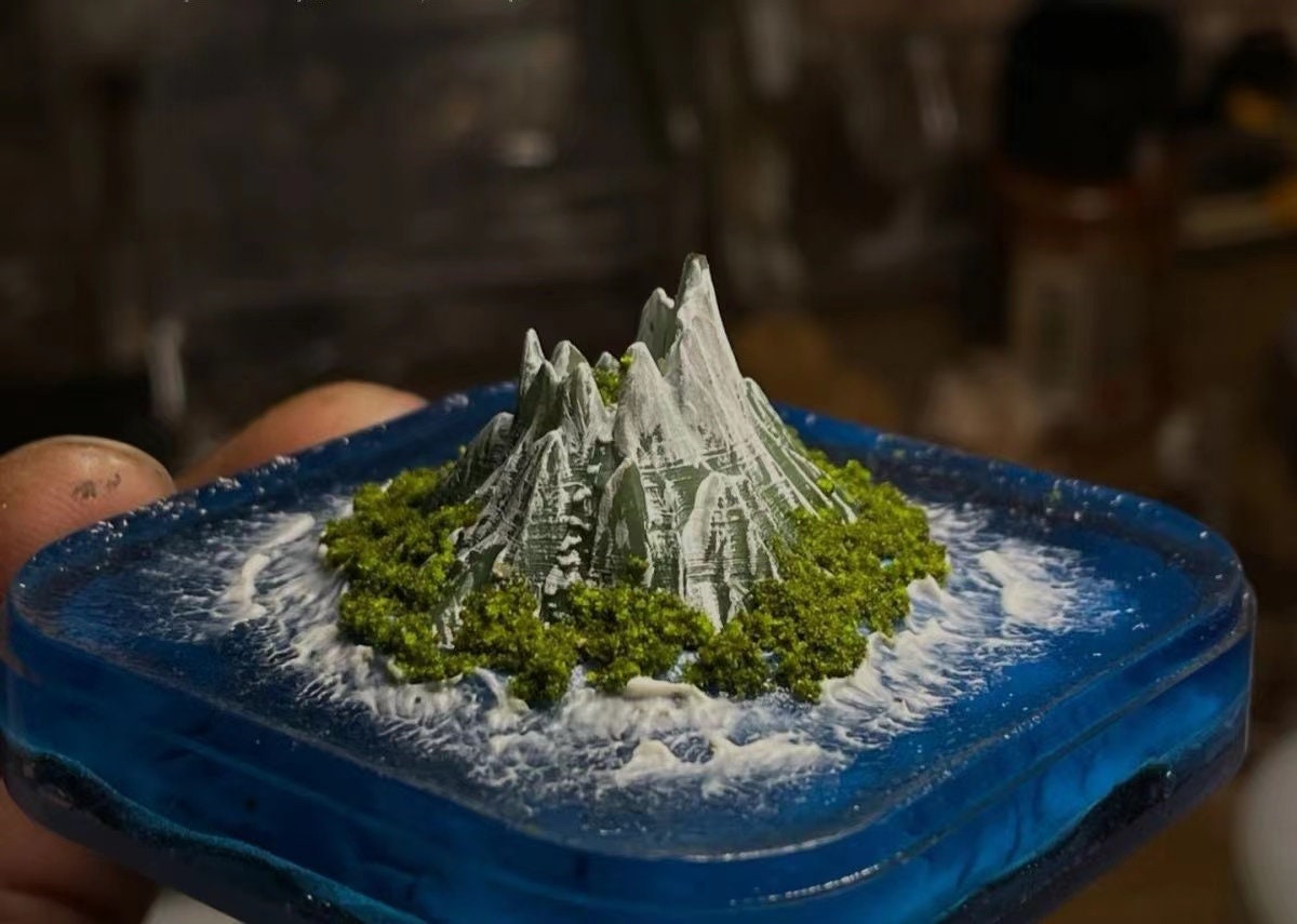Miniature Volcano Landscape,sleeping Volcano, Handmade Landscape Box ...