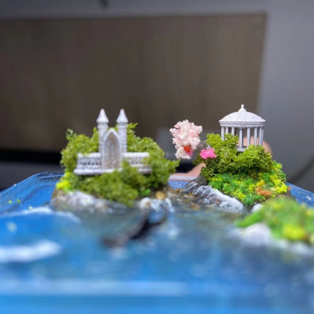 Random Miniature Island Landscape, Palace Style, Handmade Miniature ...