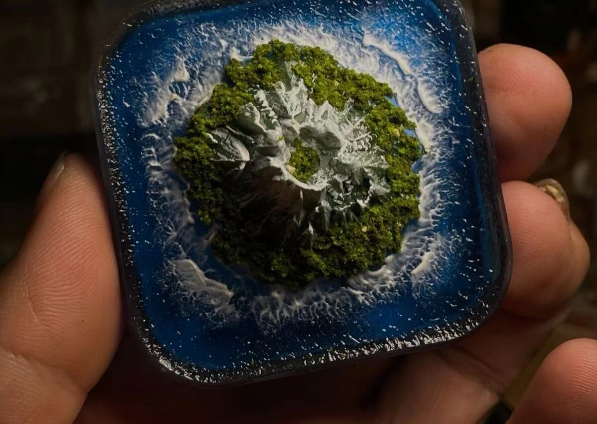 Miniature Volcano Landscape,sleeping Volcano, Handmade Landscape Box ...