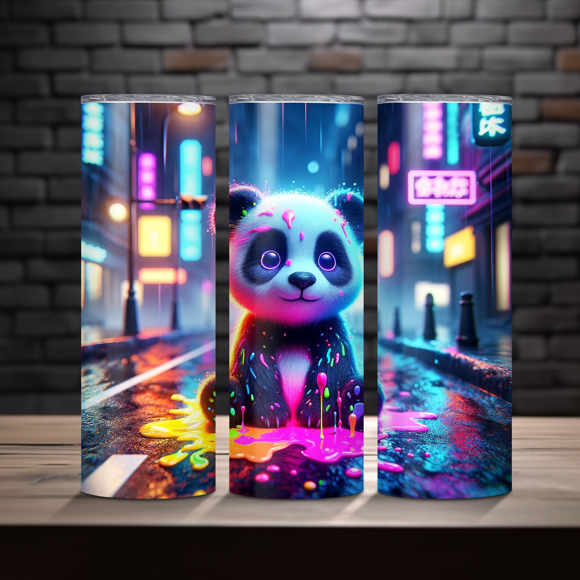 Panda Bear Bundle 20 Oz Skinny Tumbler Sublimation Design Digital ...
