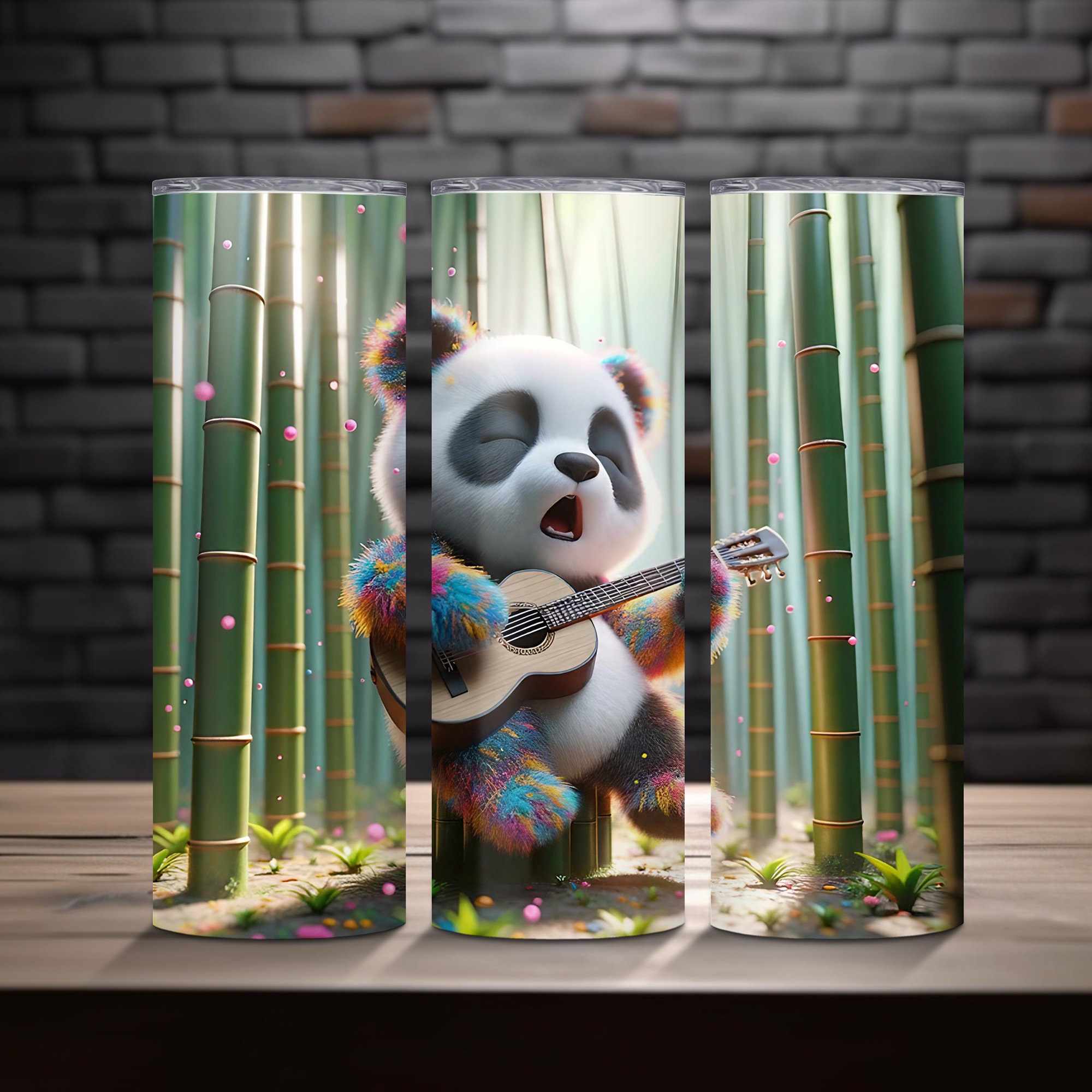 Panda Bear Bundle 20 Oz Skinny Tumbler Sublimation Design Digital ...