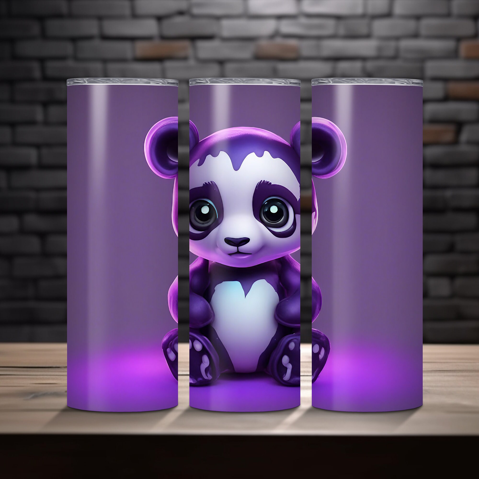 Panda Bear Bundle 20 Oz Skinny Tumbler Sublimation Design Digital ...