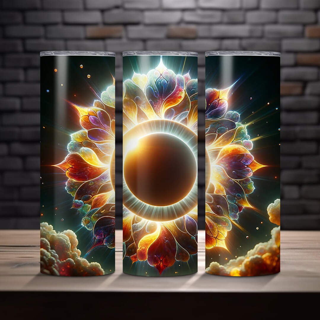 Stained Glass Eclipse Sublimation Design for 20oz Skinny Tumblers ...