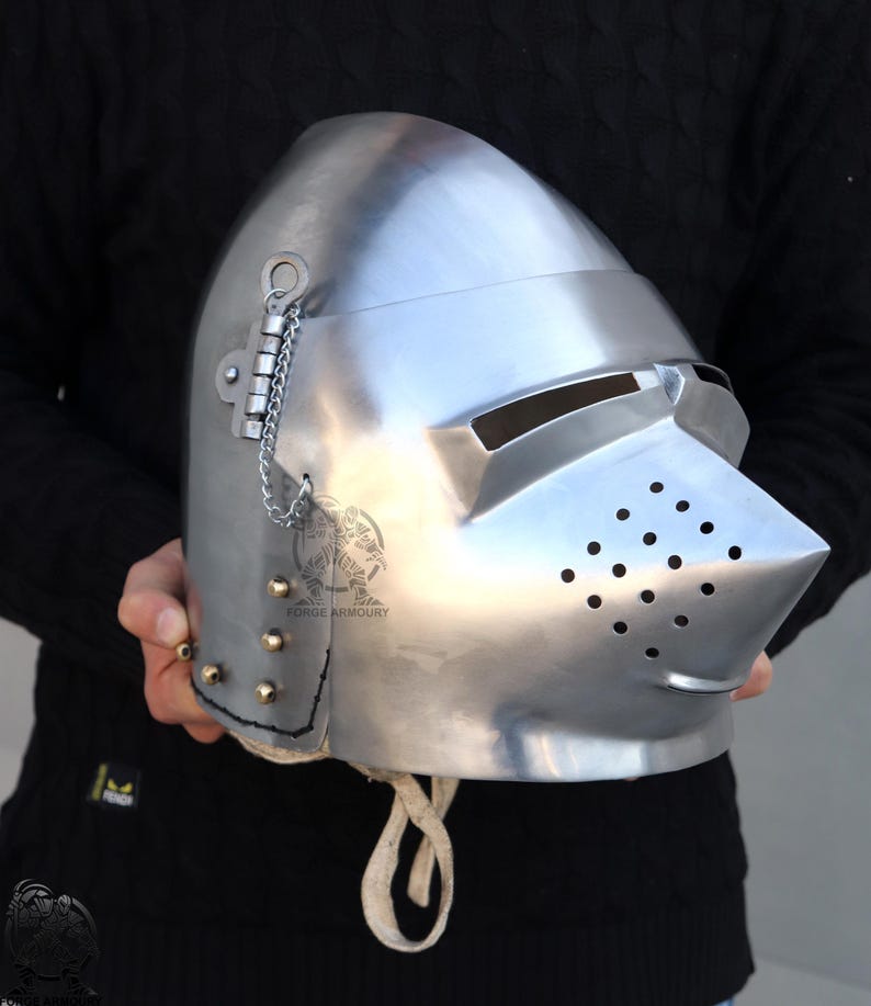 Pig Face Houndskull Bascinet, AD 1390, 2 Mm Steel (free Gift Inside ...