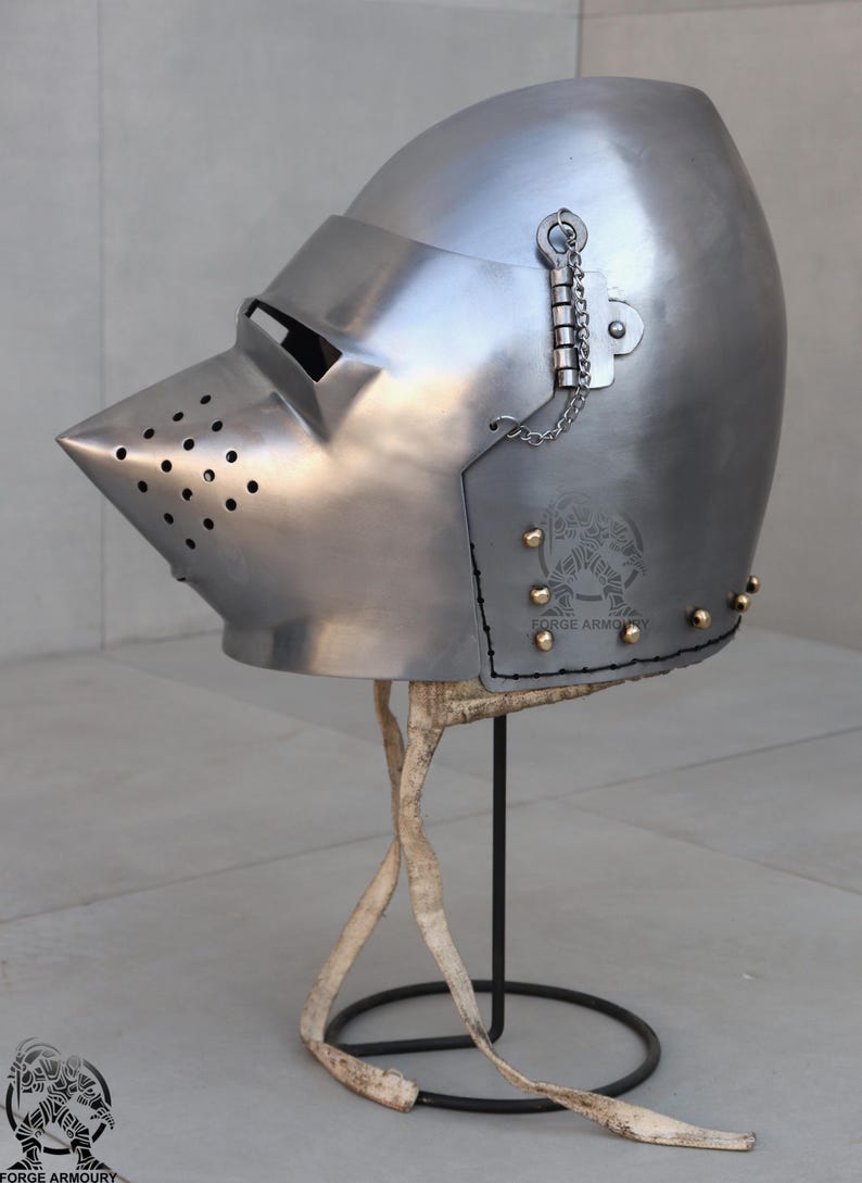 Pig Face Houndskull Bascinet, AD 1390, 2 Mm Steel (free Gift Inside ...