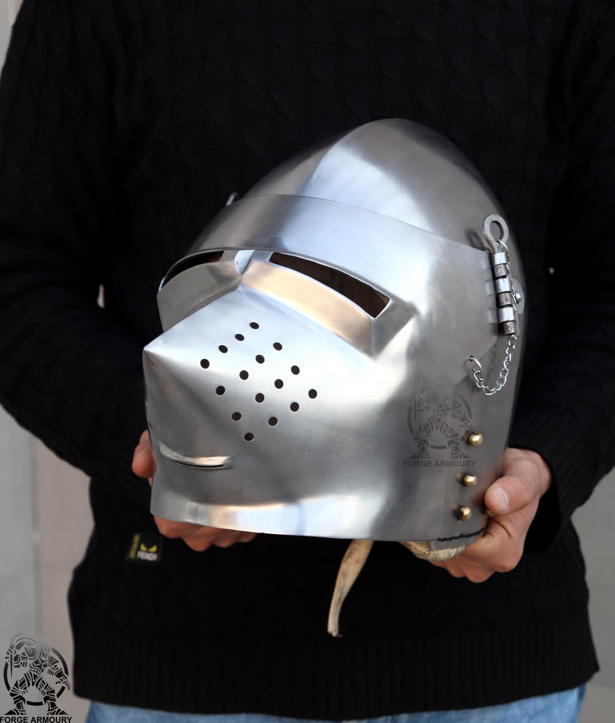 Pig Face Houndskull Bascinet, AD 1390, 2 Mm Steel (free Gift Inside ...