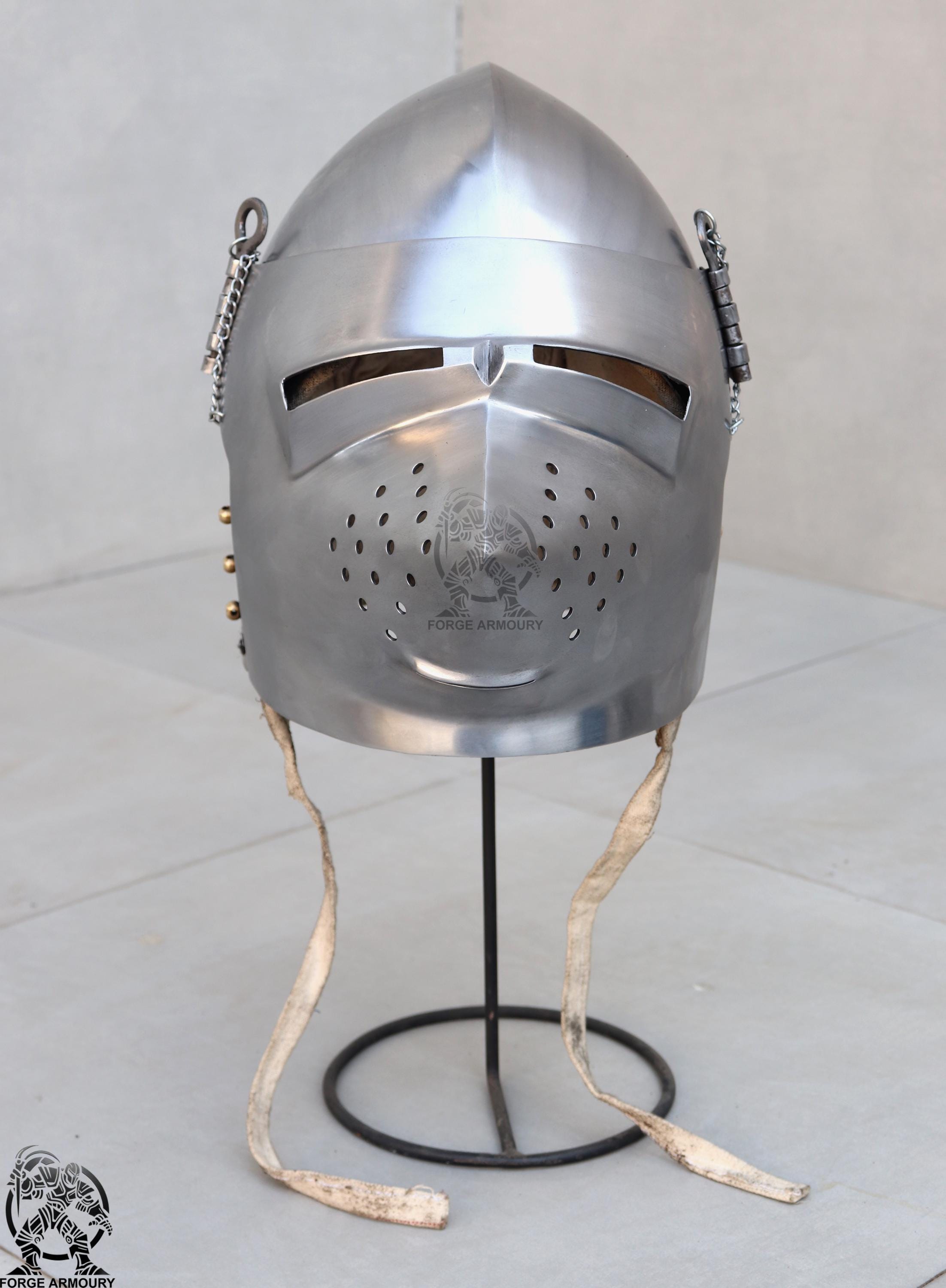 Pig Face Houndskull Bascinet, AD 1390, 2 Mm Steel (free Gift Inside ...