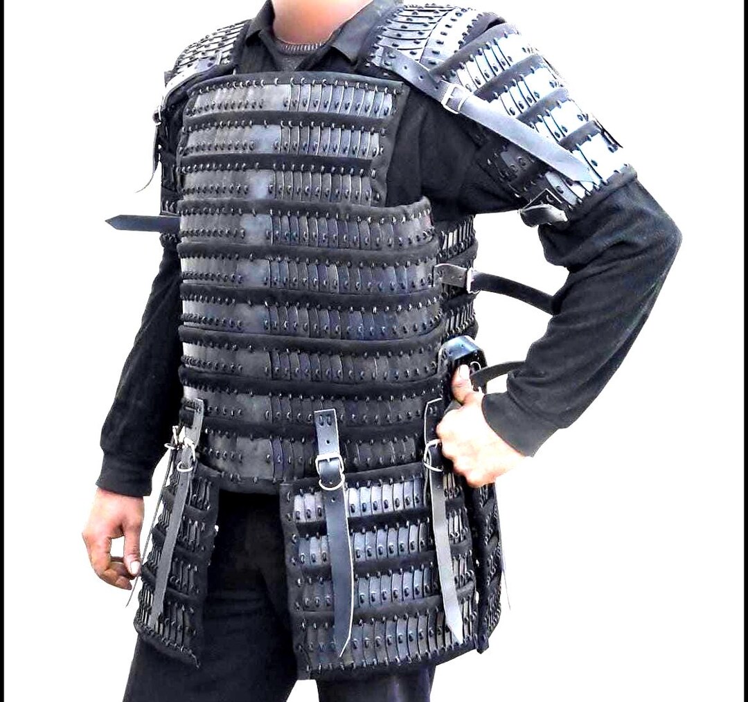 Handcrafted Blackened Steel Lamellar Armor 1 Mm Plate Include Layer ...