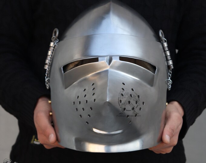 Forge Armoury Pig Face, Houndskull Bascinet, AD 1390, 2 Mm Steel (free ...
