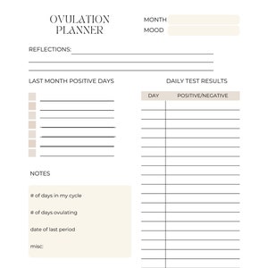 Ovulation Planner and Tracker, Pregnancy Test Strips Tracker, Ovulate ...