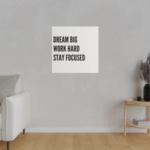 Inspirational Positive Motivational Wall Boho Canvas Wall Art dream Big ...