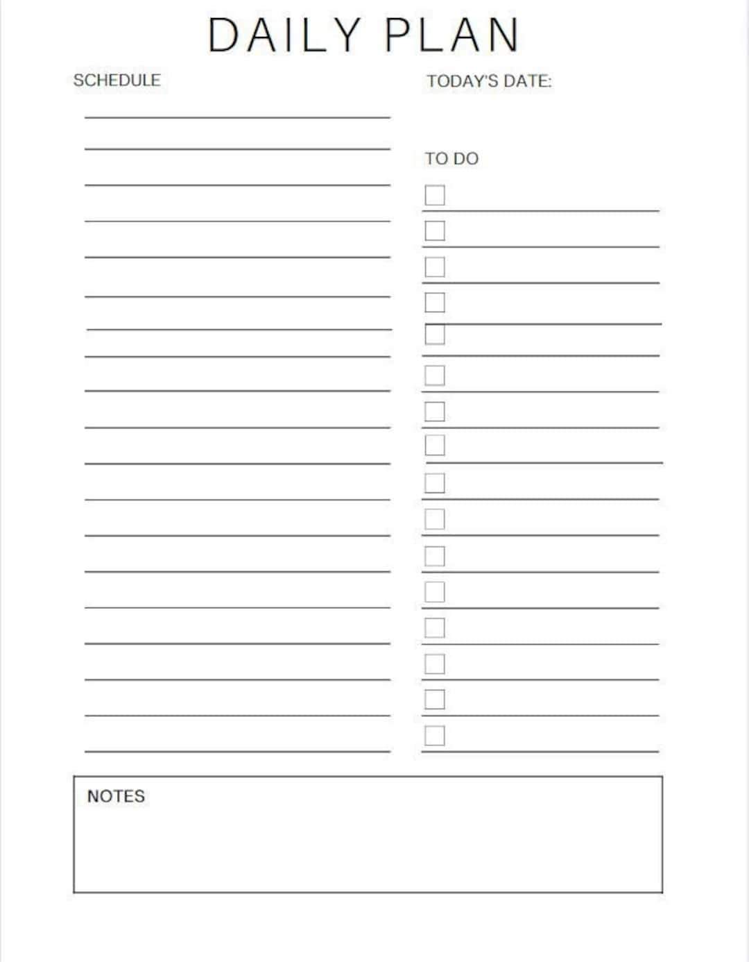 Minimalist Daily Planner Printable, Daily to Do List for Work/home ...