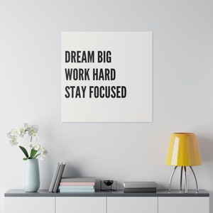Inspirational Positive Motivational Wall Boho Canvas Wall Art dream Big ...