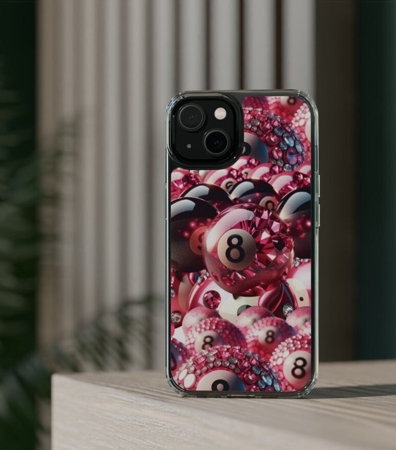 Pink 8 Ball iPhone Case Billiard Gift 3D Optical Illusion iPhone 15 ...