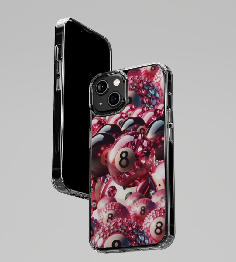 Pink 8 Ball iPhone Case Billiard Gift 3D Optical Illusion iPhone 15 ...