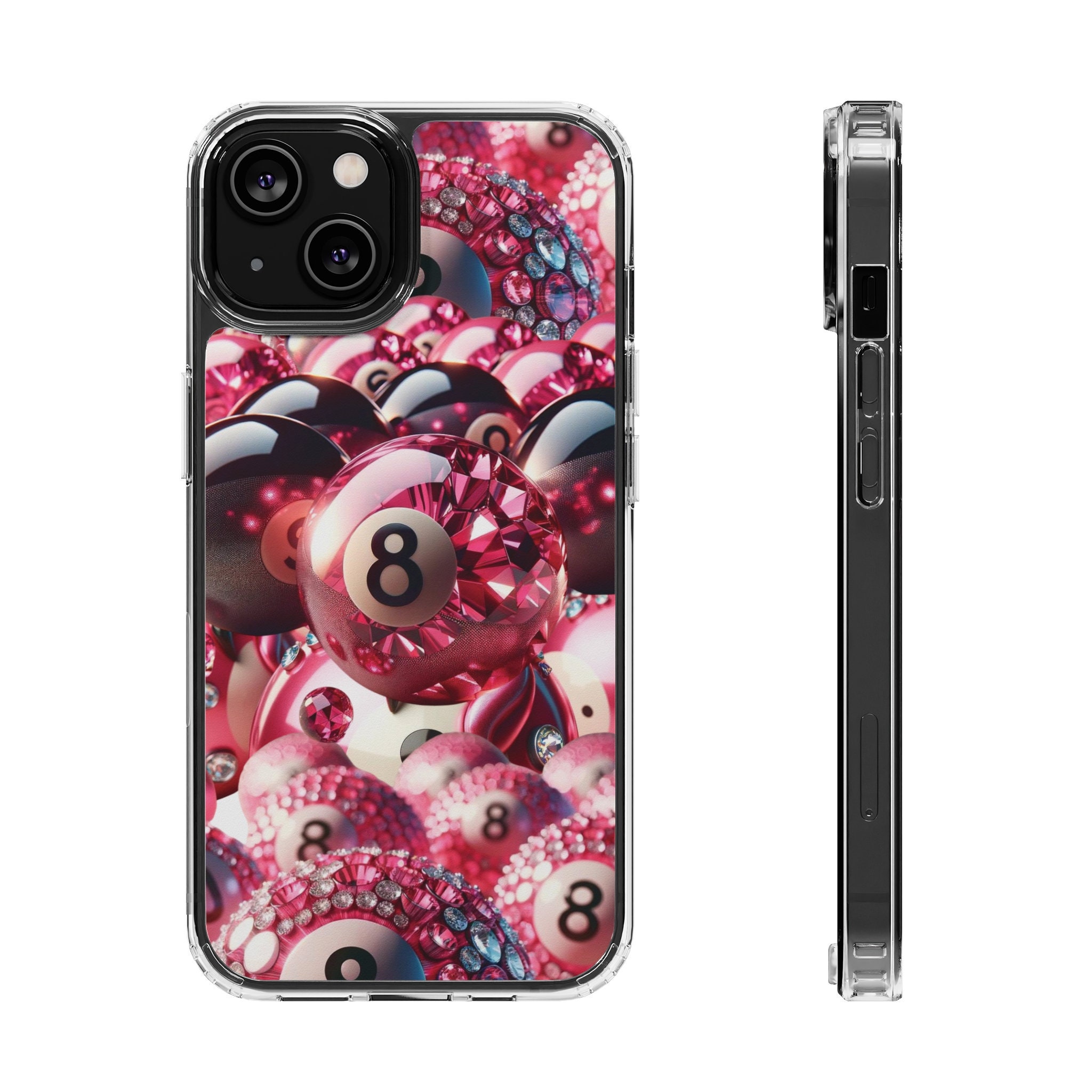 Pink 8 Ball iPhone Case Billiard Gift 3D Optical Illusion iPhone 15 ...