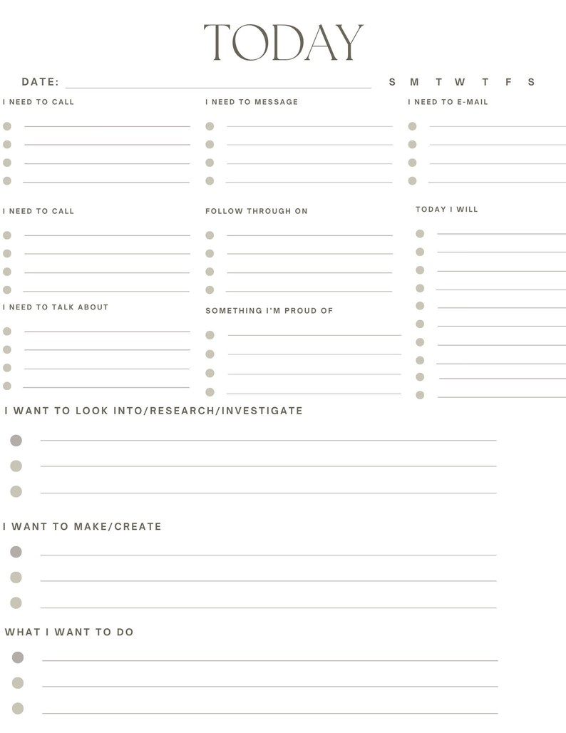 Brain Dump Printable, Thought Organizer, Progress Tracker, Goal Setting ...