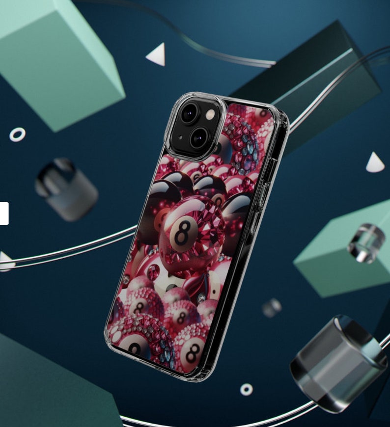 Pink 8 Ball iPhone Case Billiard Gift 3D Optical Illusion iPhone 15 ...