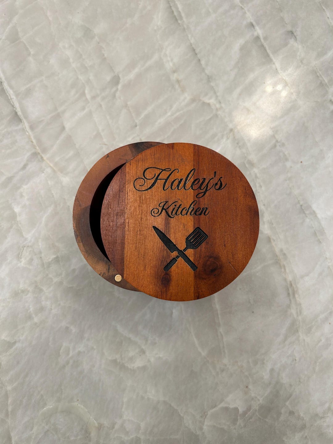 Custom Laser Engraved Wood Salt Cellar: Personalized Kitchen Gift - Etsy