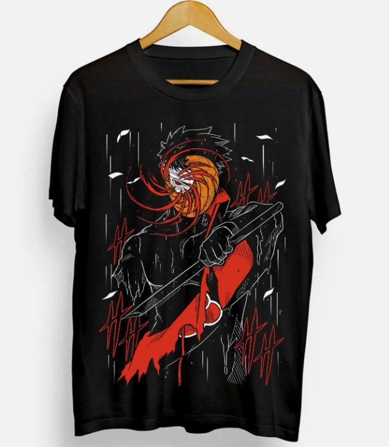 Obito Uchiha T-shirt Tobi Akatsuki Naruto Japanese Anime Black Shirt ...