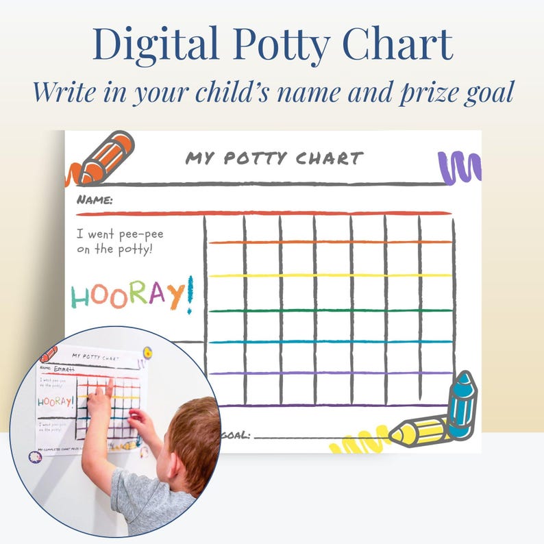 Potty Training Chart Instant Download Montessori Bathroom Training Tool ...