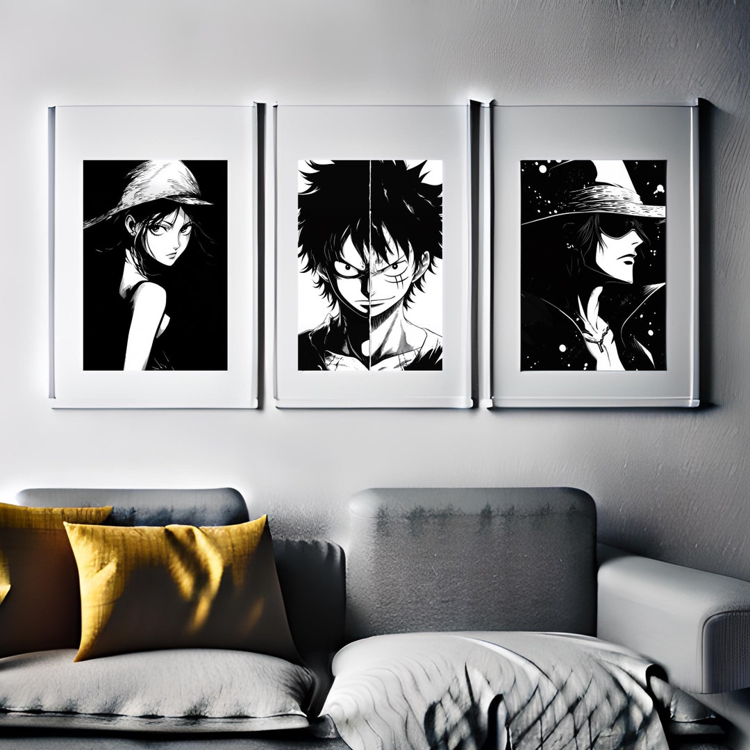 3 X One Piece Anime Poster Anime Print One Piece Digital Download Anime ...