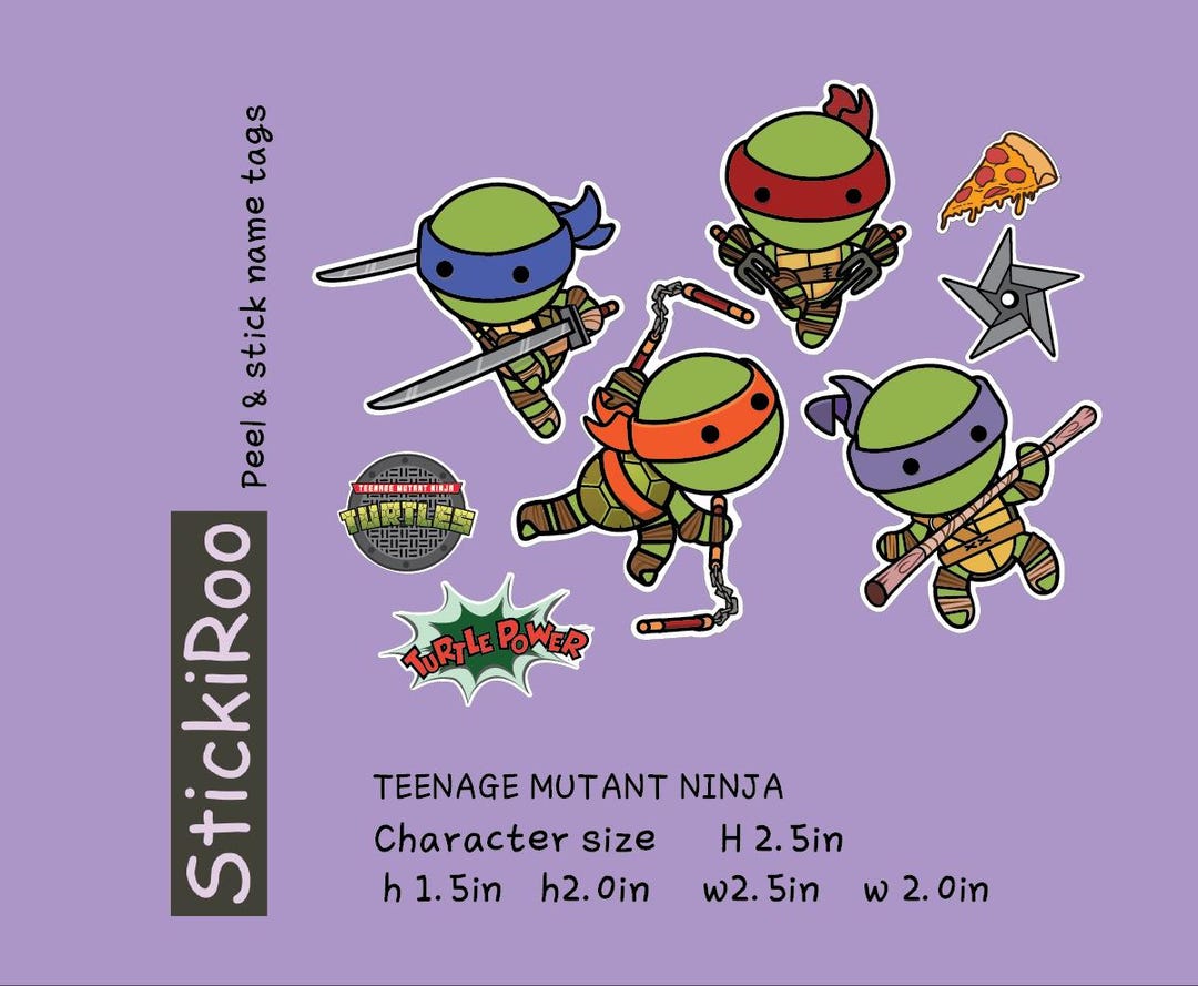 Cute Mutant Ninja Stickers - Dishwasher Safe Stickers - Waterproof ...