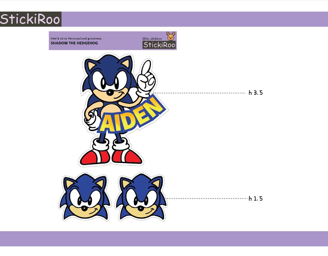 Sonic the Hedgehog - Sonic Name Sticker - Kids Name Labels - Dishwasher ...