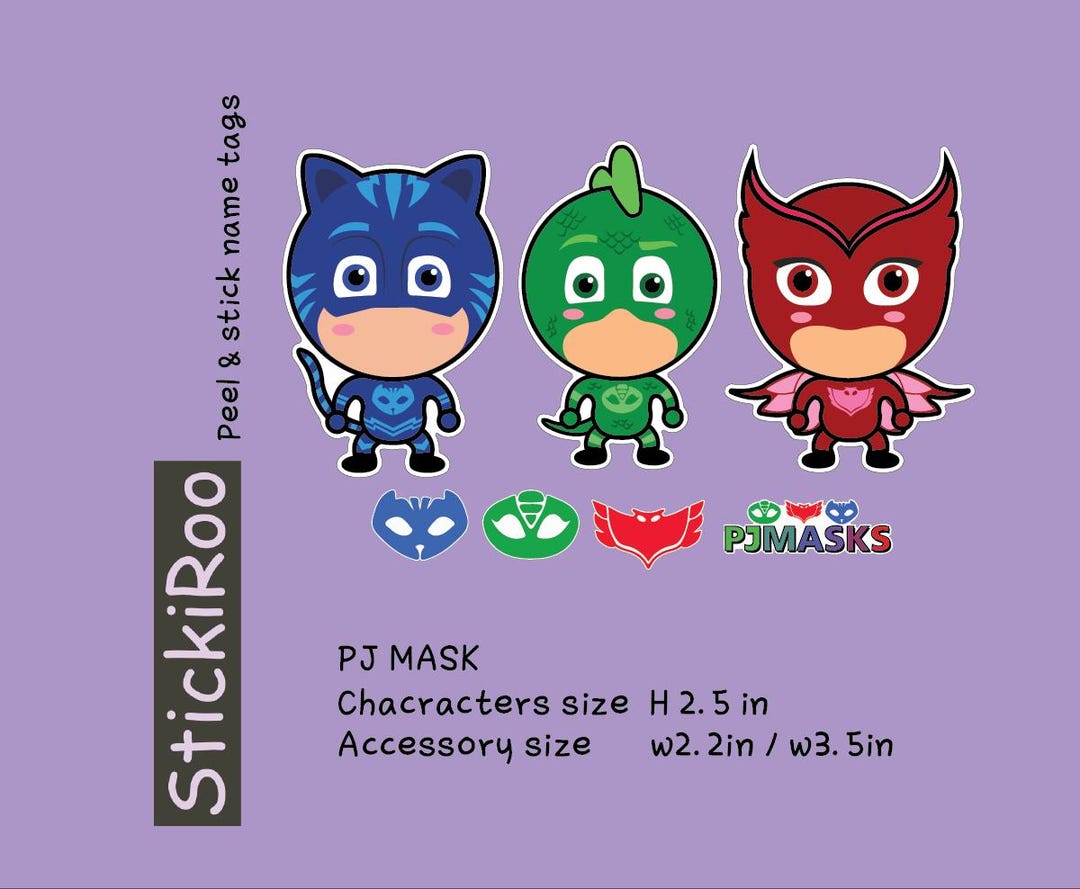 Big PJ Heros Stickers – Waterproof, Dishwasher Safe - Etsy