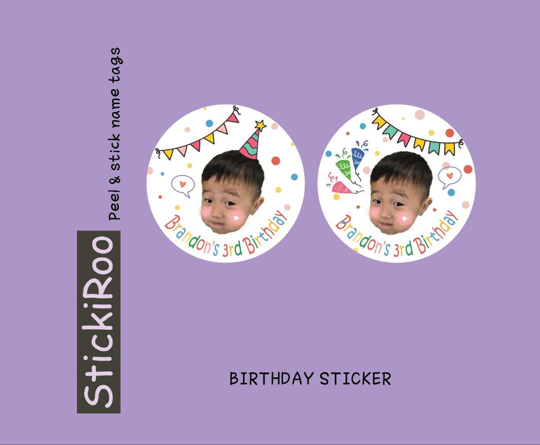 Birthday Stickers - Cute Birthday Sticker - Personalized Birthday ...