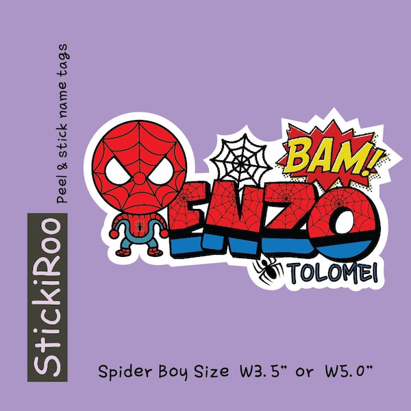 Spiderman Waterproof Name Stickers - Etsy