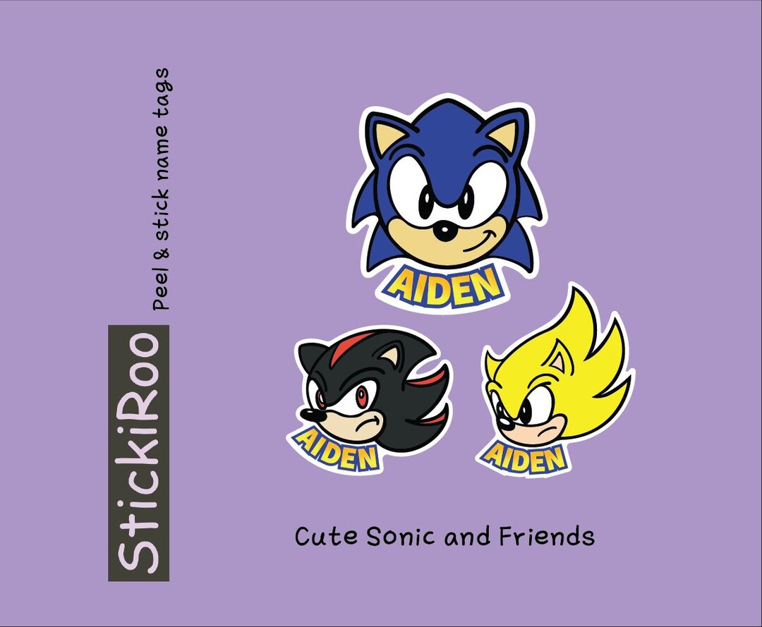 Sonic and Friends Name Labels - Waterproof Dishwasher Safe Stickers - Etsy