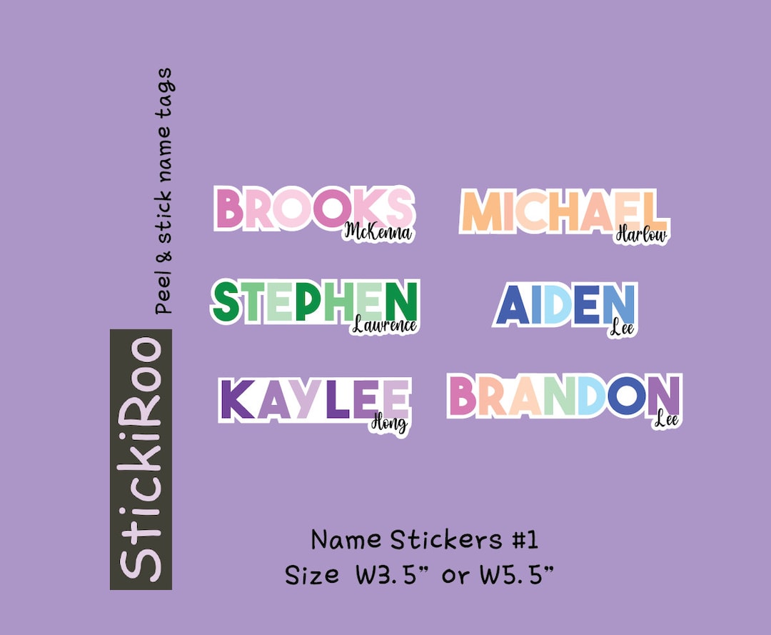 Cute Daycare Stickers - Cute Colorful Name Stickers - Cute Waterproof ...