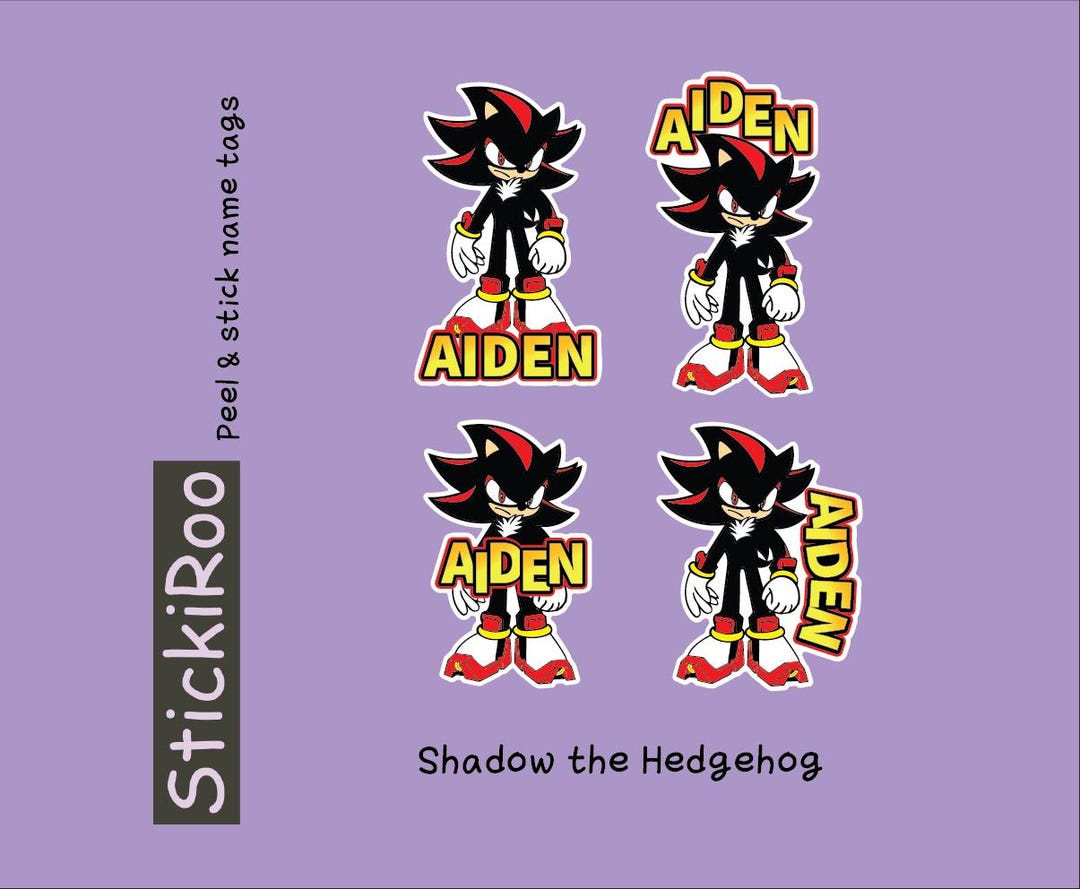 Sonic Shadow the Hedgehog - Shadow - Sonic Name Sticker - Kids Name ...